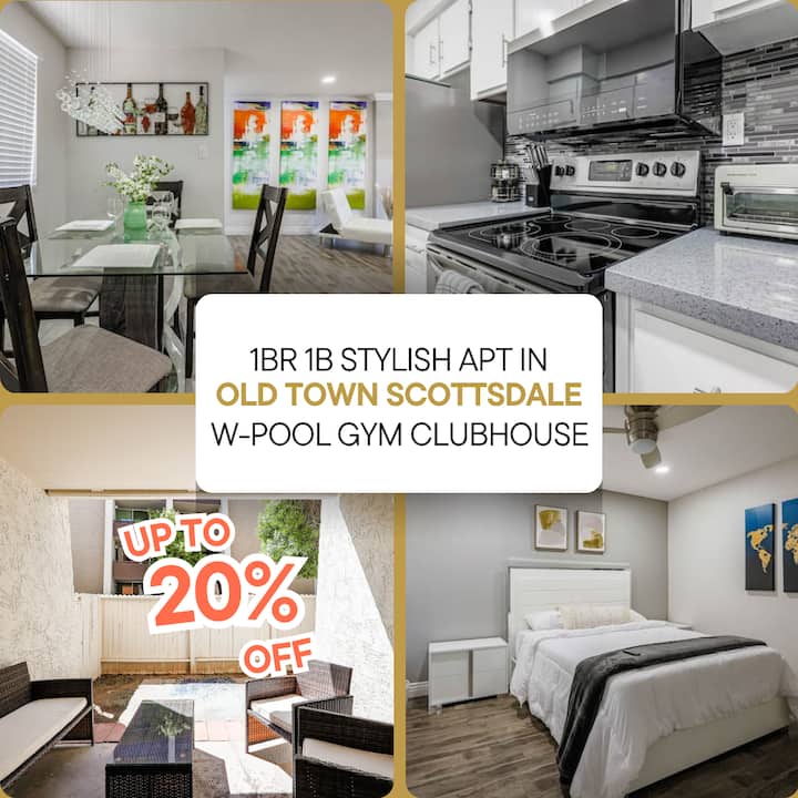 Fine 1br W/pool, Hot Tub & Fit Center! Mall & Bars - Scottsdale, AZ