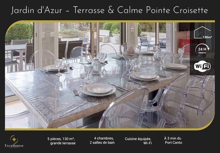Jardin D'azur – Terrasse & Calme Pointe Croisette - Cannes