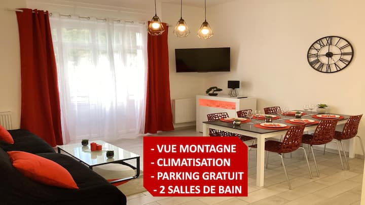 Appart 95m2 Clim, Parking, Proche Sanctuaire - Lourdes