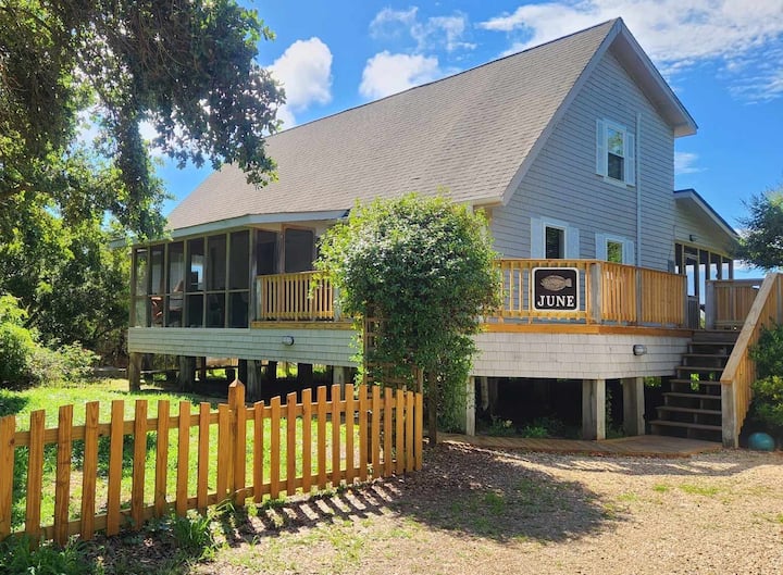 Wp10: June: Lighthouse View From Screened Porch, - Ocracoke, NC