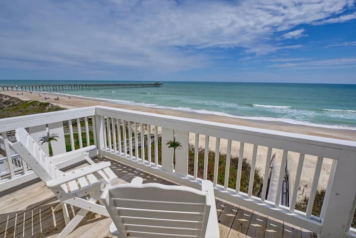 Sea The Love | Oceanfront + Hot Tub! - North Topsail Beach, NC