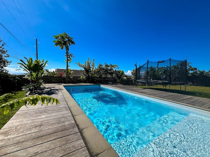 Fare Fei - Haut De Maison Terrasse Piscine - Tahiti