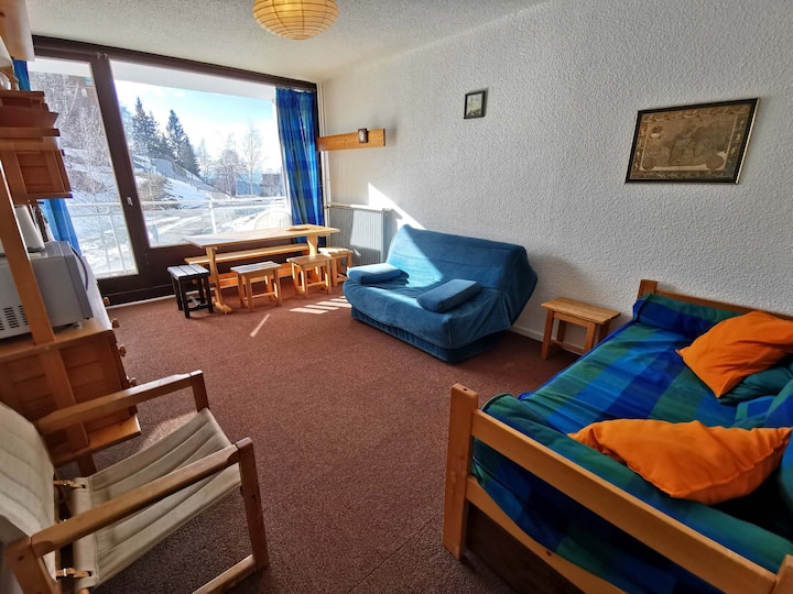 Studio Cabine Pied De Pistes, Balcon Sud-est - Les Adrets