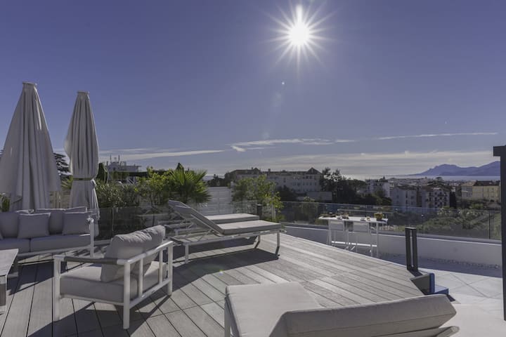 Luxury Penthouse Montfleury 5 Br With Superb Sea V - Cannes