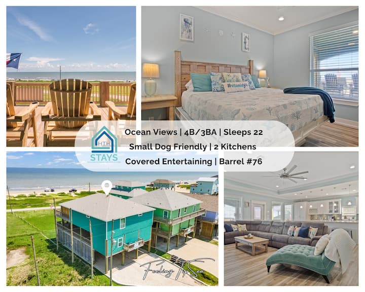 2nd Row | Seaviews | 2 Kitchens | Small Dogs Ok - Crystal Beach, TX