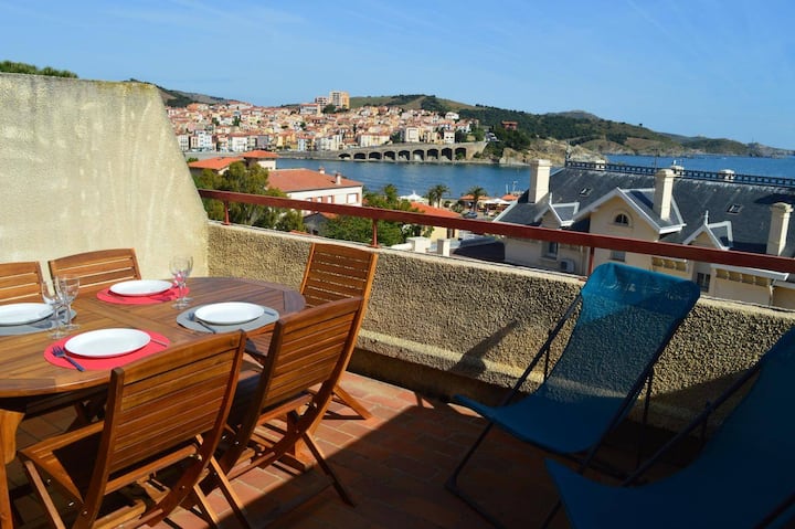 Studio Terrasse, Vue Mer, Proche Plage Centrale - Banyuls-sur-Mer