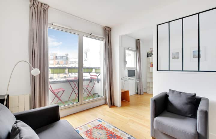A Bright 1-br With Terraza In Bastille - Le Marais
