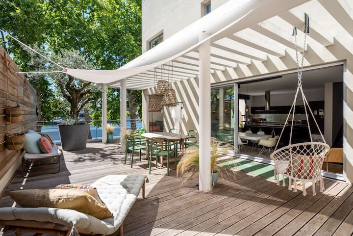 L'olivier Eigentijds Huis Met Terrassen En Uitzicht Op De Saône - Sainte-Foy-lès-Lyon
