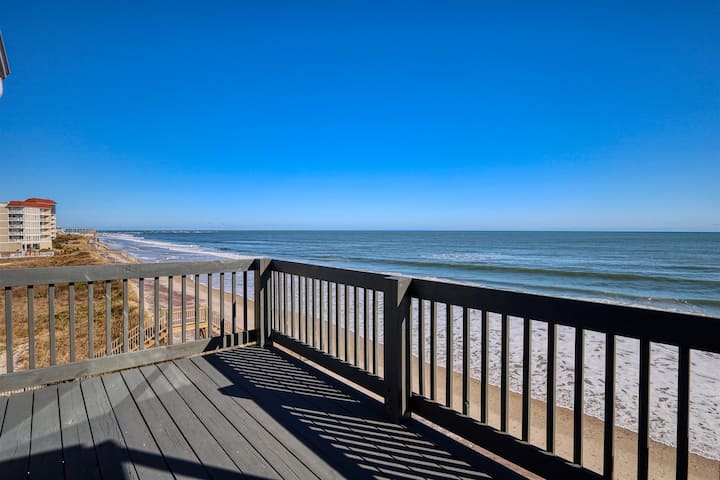 Oceanfront Fun | Balcony At "Ocean Dreams" - North Topsail Beach, NC