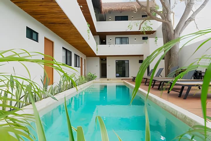 New And Bright 2 Br Apartment With Pool - Bacalar