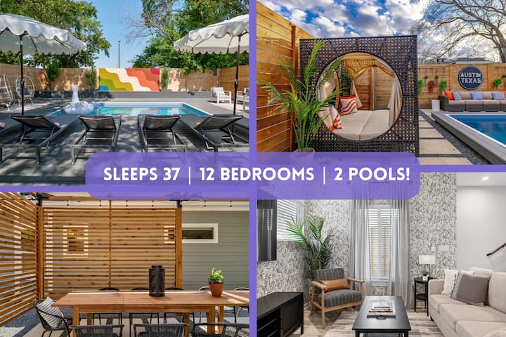 Duplex Bliss | 12 Br! 2 Heated Pools! Endless - Austin, TX