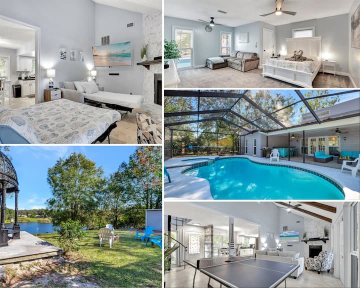 Stunning Lake House W/ Heated Pool + Ping Pong! - Temple Terrace