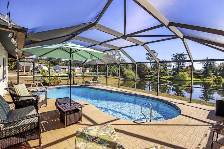 Ft. Myers Lakefront Pool Home - Horizon Oasis - North Fort Myers, FL