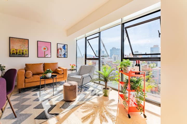 City Views, Private Terrace In Trendy Locale - Mexico City