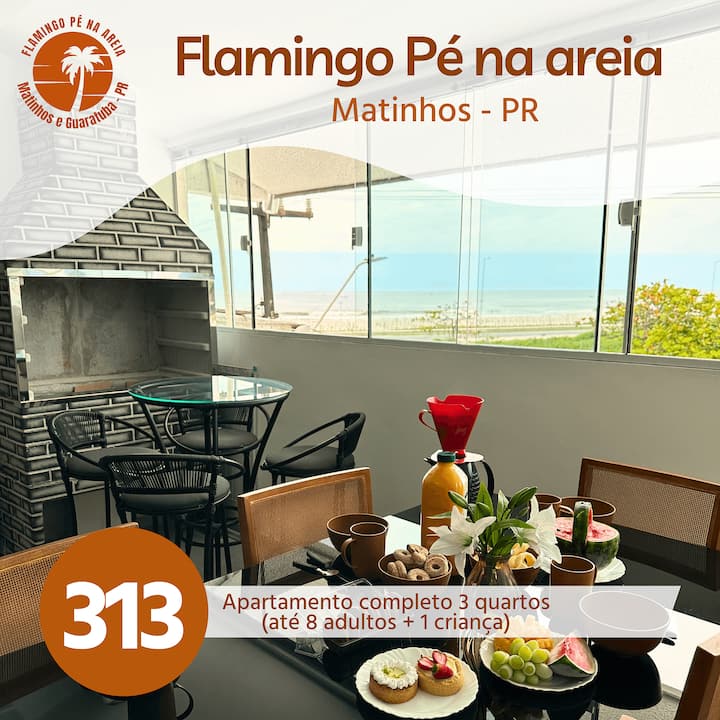 Flamingo Pé Na Areia Matinhos - 313 -3 Quartos- 50 - Matinhos
