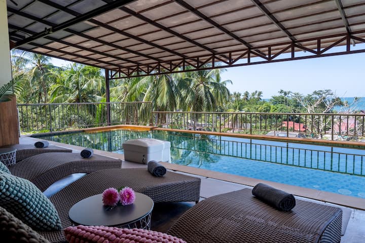 6 Bedrooms: Seaview + Pool - "Belle Sunset Villa" - Ko Lanta District