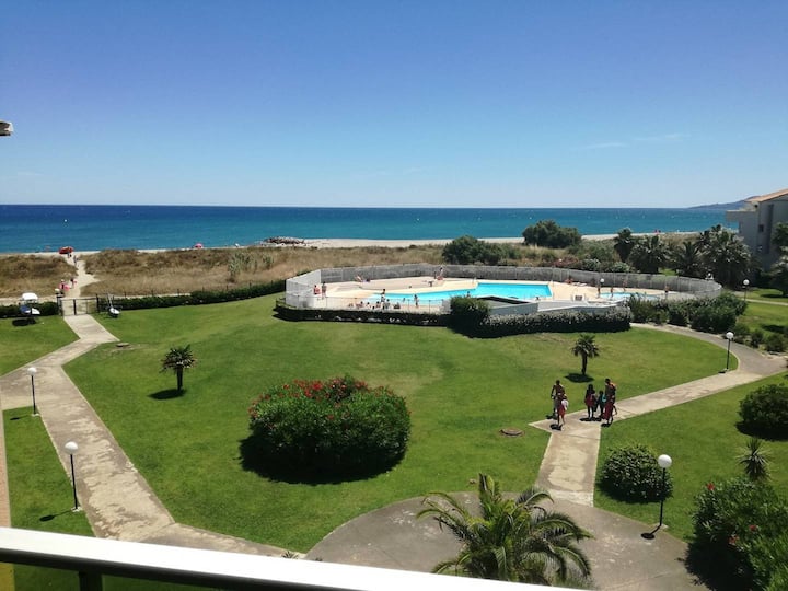 Accès Direct Plage Pour Ce T2 Vue Mer Avec Piscine - Saint-Cyprien