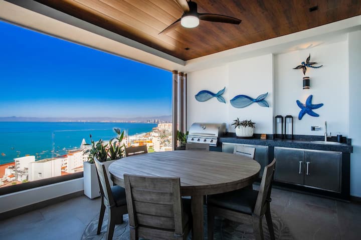 Luxury Ocean View 2br + Heated Pool + Balcony Bbq - Puerto Vallarta