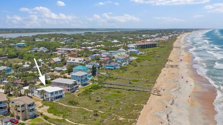 Oceanfront, Firepit, Views! | Seaside Courtyard - Vilano Beach, FL