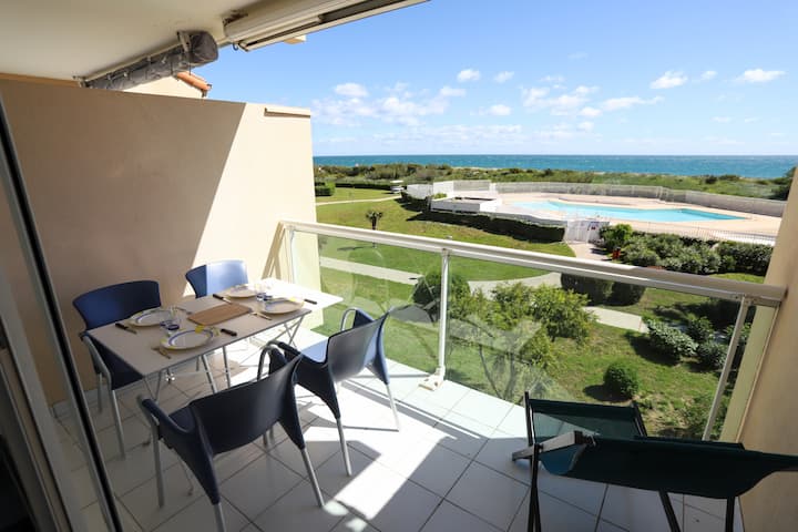 St Cyprien Appart Vue Mer 2/4 Personnes Avec Pisci - Argelès-sur-Mer