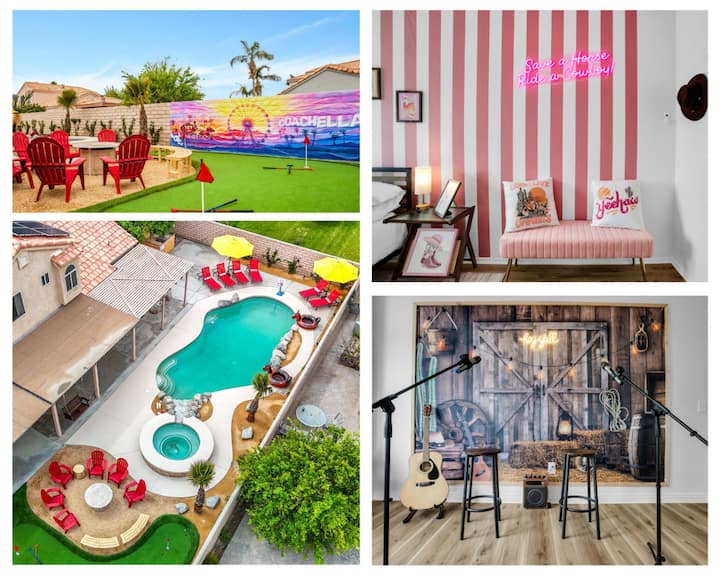 Modern Western! Karaoke, Arcade, Heated Pool & Spa - Indio