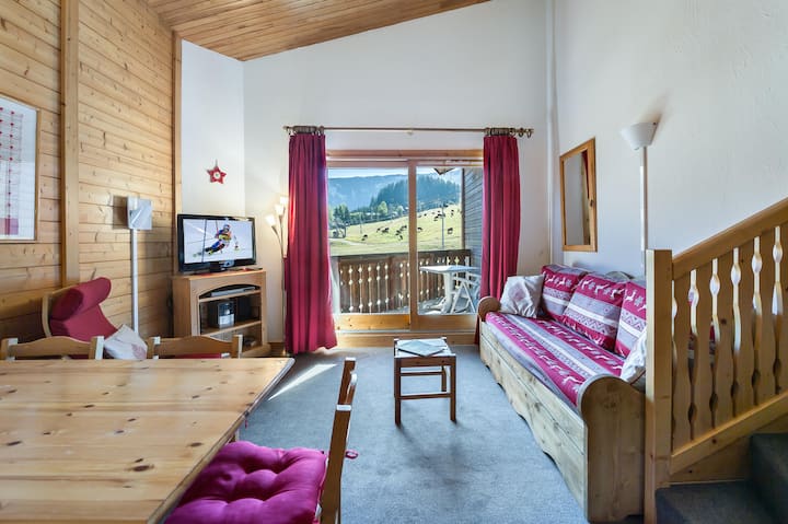 Salon Chaleureux Avec Grand Balcon - Courchevel