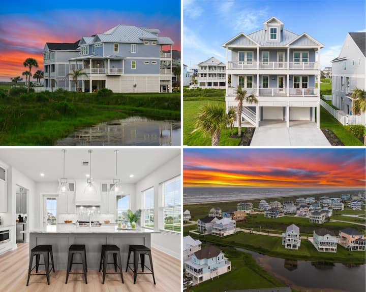 Contemporary Coastal Cabana, Beach & Lake Views - Galveston, TX