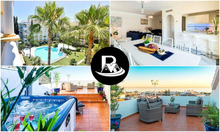 Luxurious 5 Bdrms Penthouse, Hot Tub, Golden Mile! - Marbella