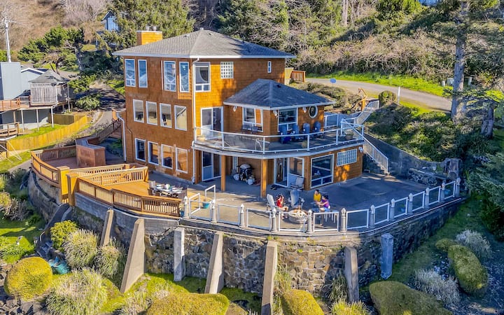 Ocean View, Hot Tub, Fireplace, Fire Pit, Dog Ok - Lincoln City, OR