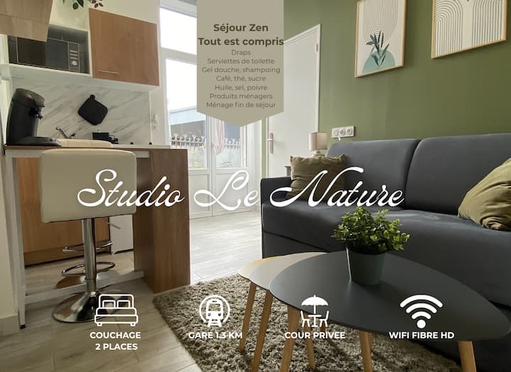 "Le Nature" Studio Cosy & Calme Proche Gare - Bourgoin-Jallieu