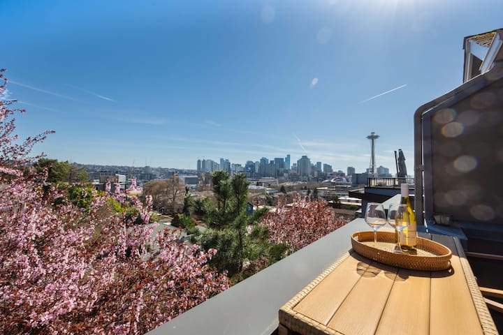 Queen Anne Secret Garden | Space Needle & City Sky - 西雅圖, WA