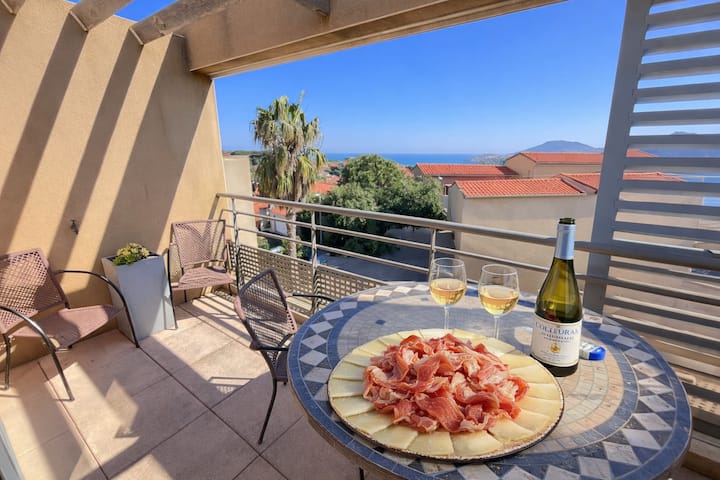 Terrasse Vue Mer Piscine Garage Privé 2 Pers - Collioure