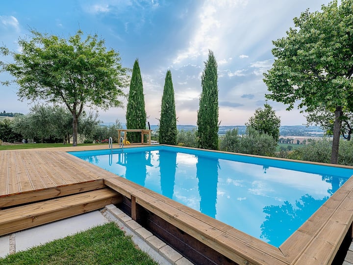 Stylish Panoramic Villa With Private Pool - Recanati