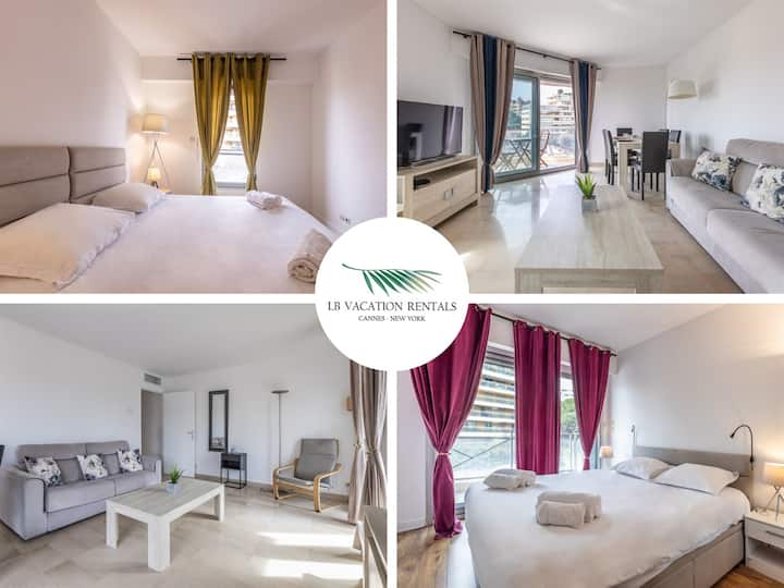 High Floor Sea View 2br Apt With Balcony & Garage - Cannes
