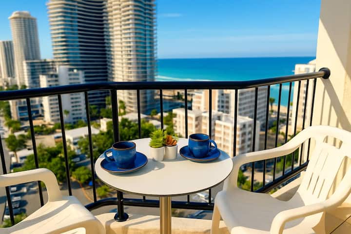 Ocean View Studio 2 Beds Free Wi-fi - Surfers Paradise