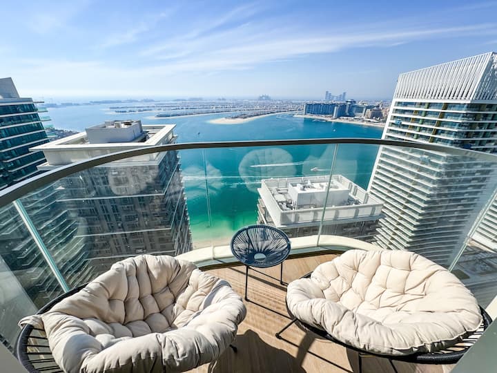 Panoramic 2br On High Floor With Private Beach - Dubai Marina