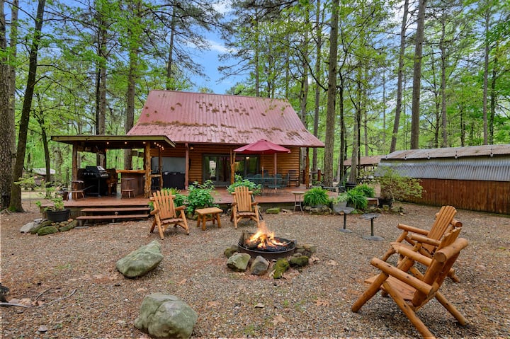 *Pool Table & Outdoor Bar* Rustic 1br+loft Sleeps6 - Broken Bow Lake, OK