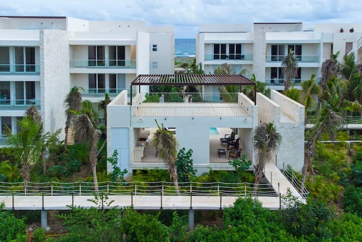 2br In Sea Front Complex With Terrace And Jacuzzi! - Akumal
