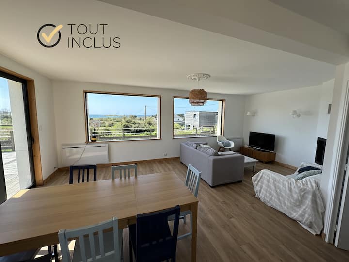 Ty Garo - Belle Maison Familiale Avec Vue Mer - Plouguerneau