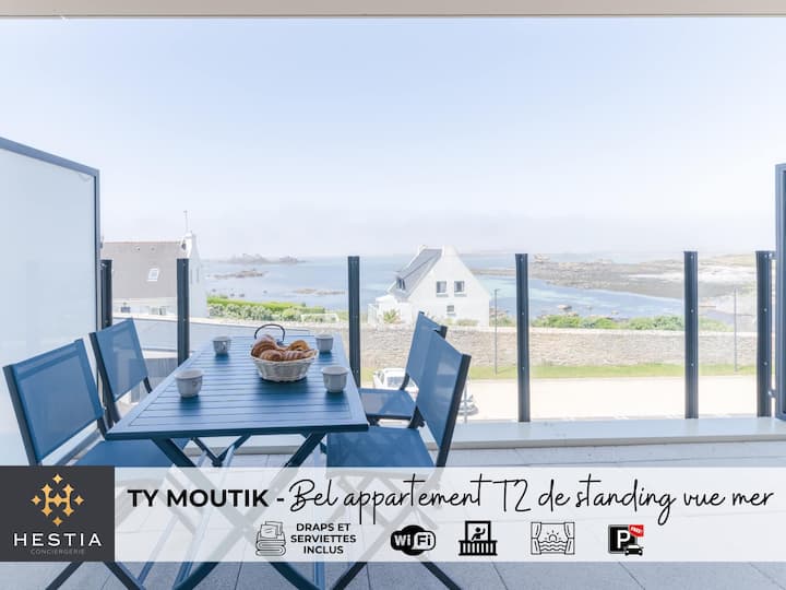 Ty Moutik - Bel Appartement T2 De Standing Vue Mer - Porspoder