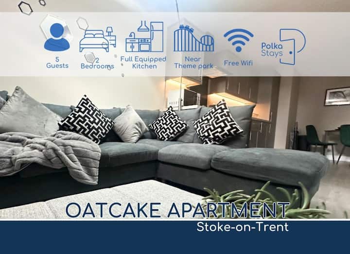 Oatcake Apartment By Polkastays - Stoke-on-Trent