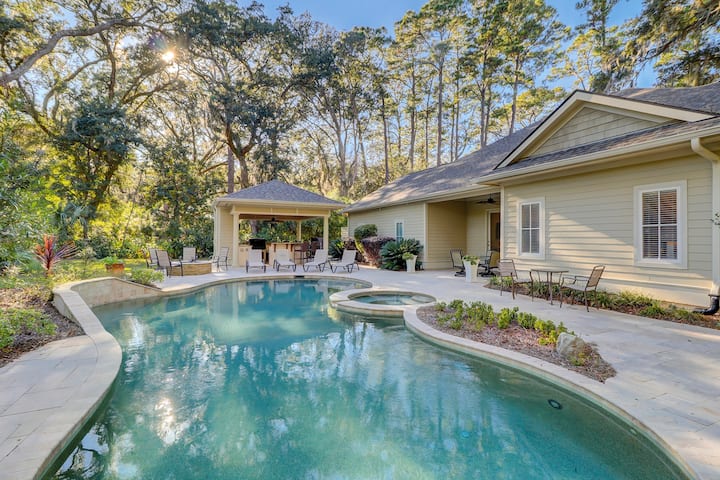Cabana ~ Firepit ~ Private Pool & Spa ~ Pets - Hilton Head Island, SC