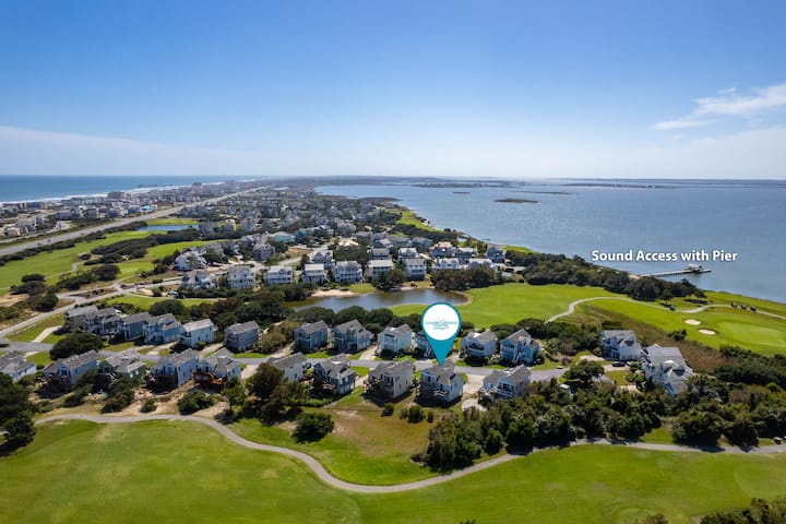 Sandy T'z: Quiet Soundside Home W/golf Views! - Nags Head, NC