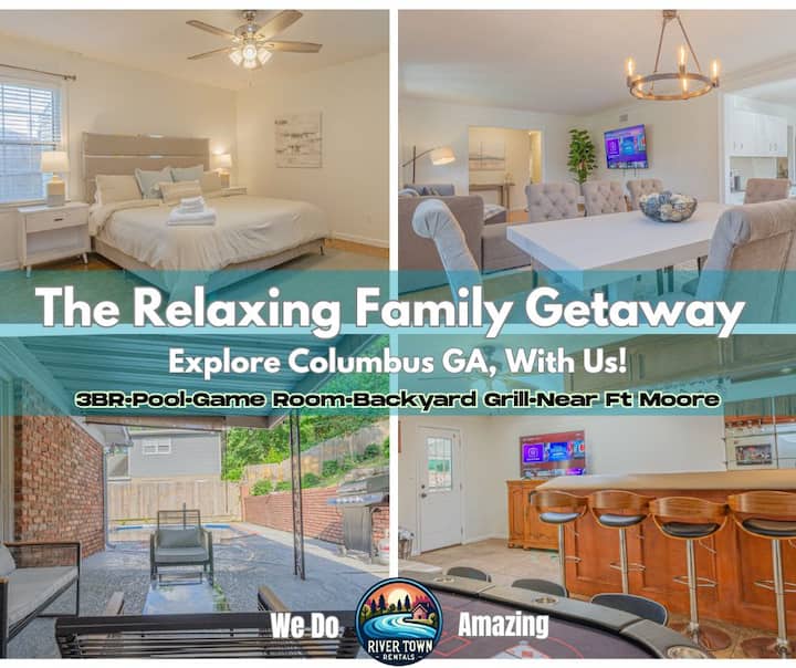 3br•pool•pool Table•game Room•grill•near Ft Moore - Columbus, GA