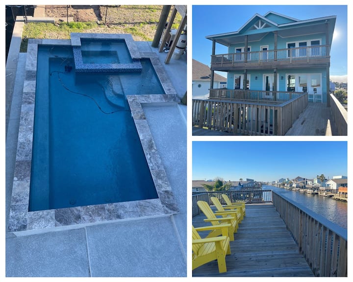 Brand New House On Canal With Pool And Hot Tub! - Jamaica Beach, TX