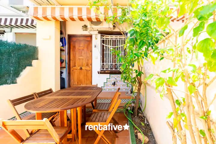 Rentafive - Bungalow - Terraza - 5 Min Gran Playa - Santa Pola