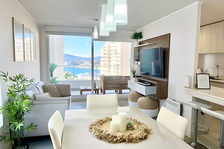 Depto 3d/2b C. Montemar Hermosa Vista Al Mar, 6pax - Concón