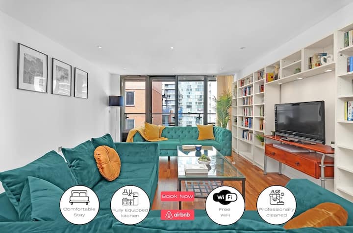 Spacious 2-bed Apartment In Canary Wharf! - Greenwich