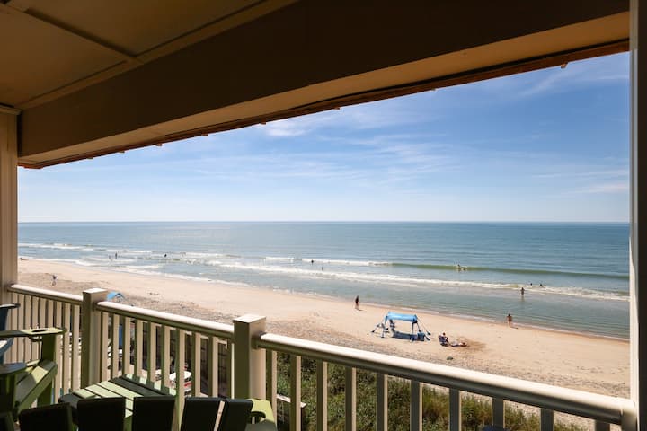 "Beach Blessing" -Oceanfront Fun | Balcony - North Topsail Beach, NC