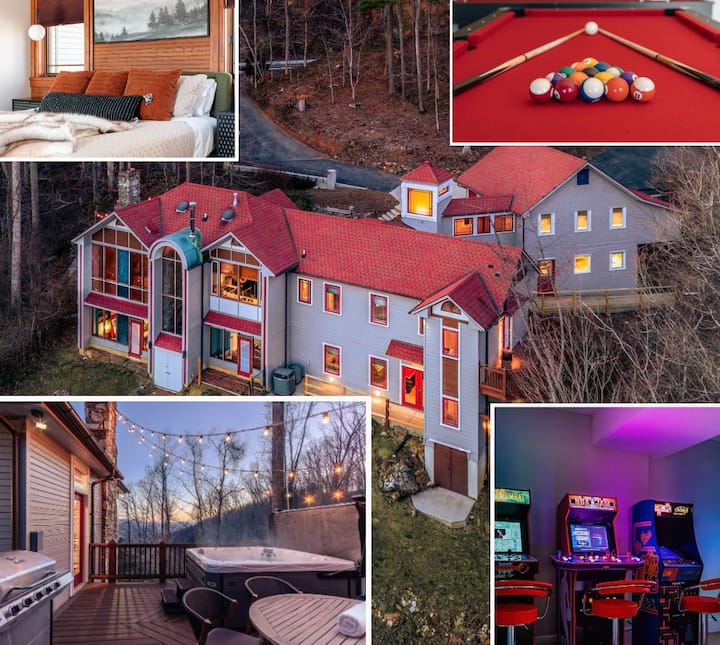 *New* Town-mtn Lux: Hot Tub, Grand View, Game Rm - Asheville, NC